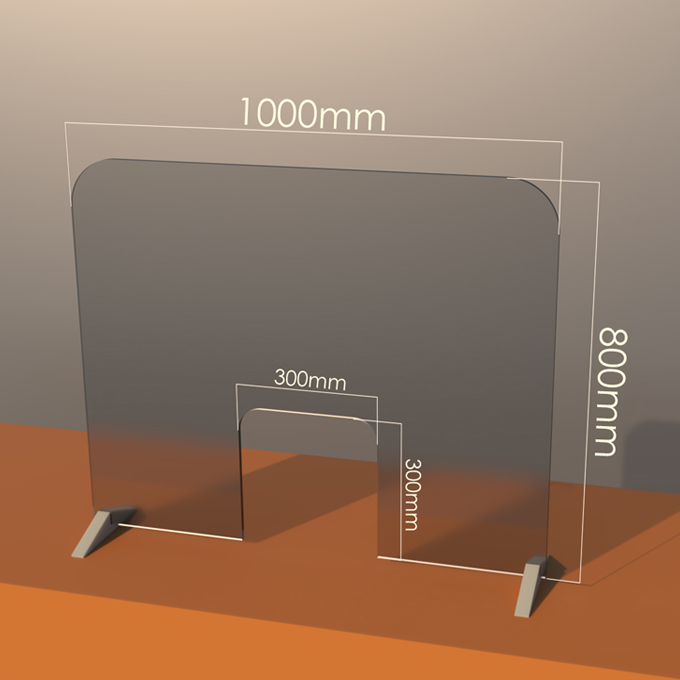 Large Sneeze/Counter Guard - SIZE: 1200W x 800H with 300 slot - TM ...