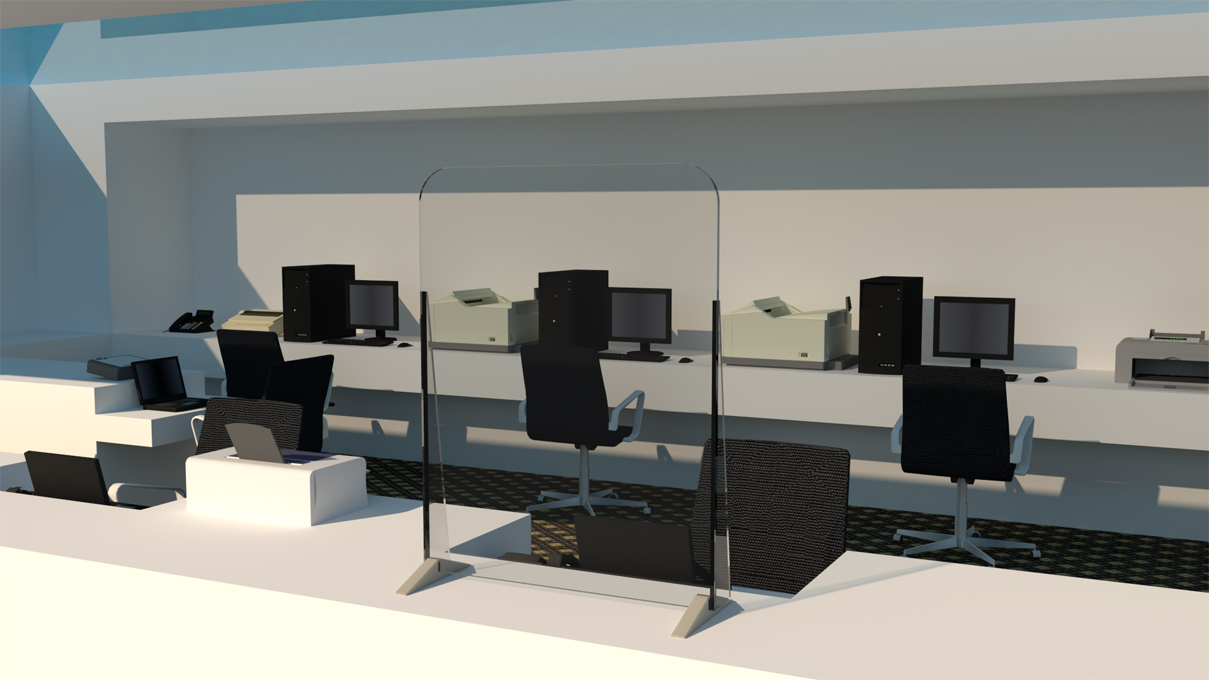 Sneeze/Counter Guard - SIZE: 700W x 900H plain - TM Plastics Ltd